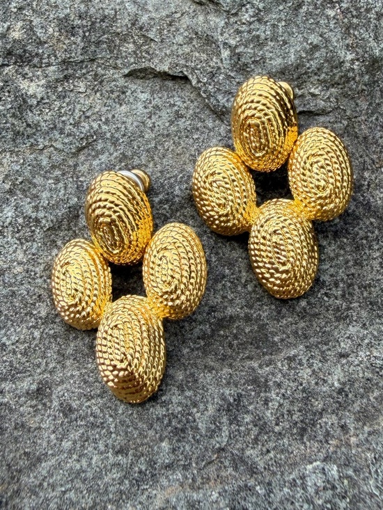 Napier | Jewelry | Vintage Napier Gold Rope Door Knocker Stud Earrings ...